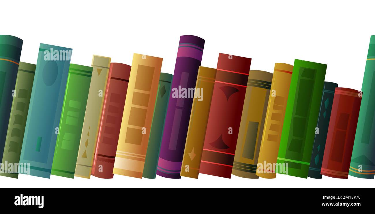 Books on shelf. Great collection for reading. Library or bookstore ...