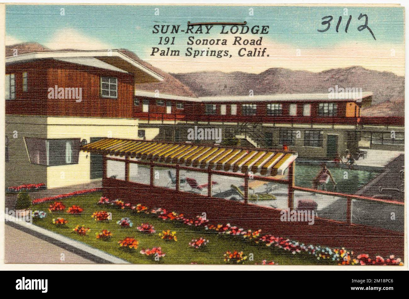 Sun-Ray Lodge, 191 Sonora Road, Palm Springs, Calif. , Hotels, Tichnor ...