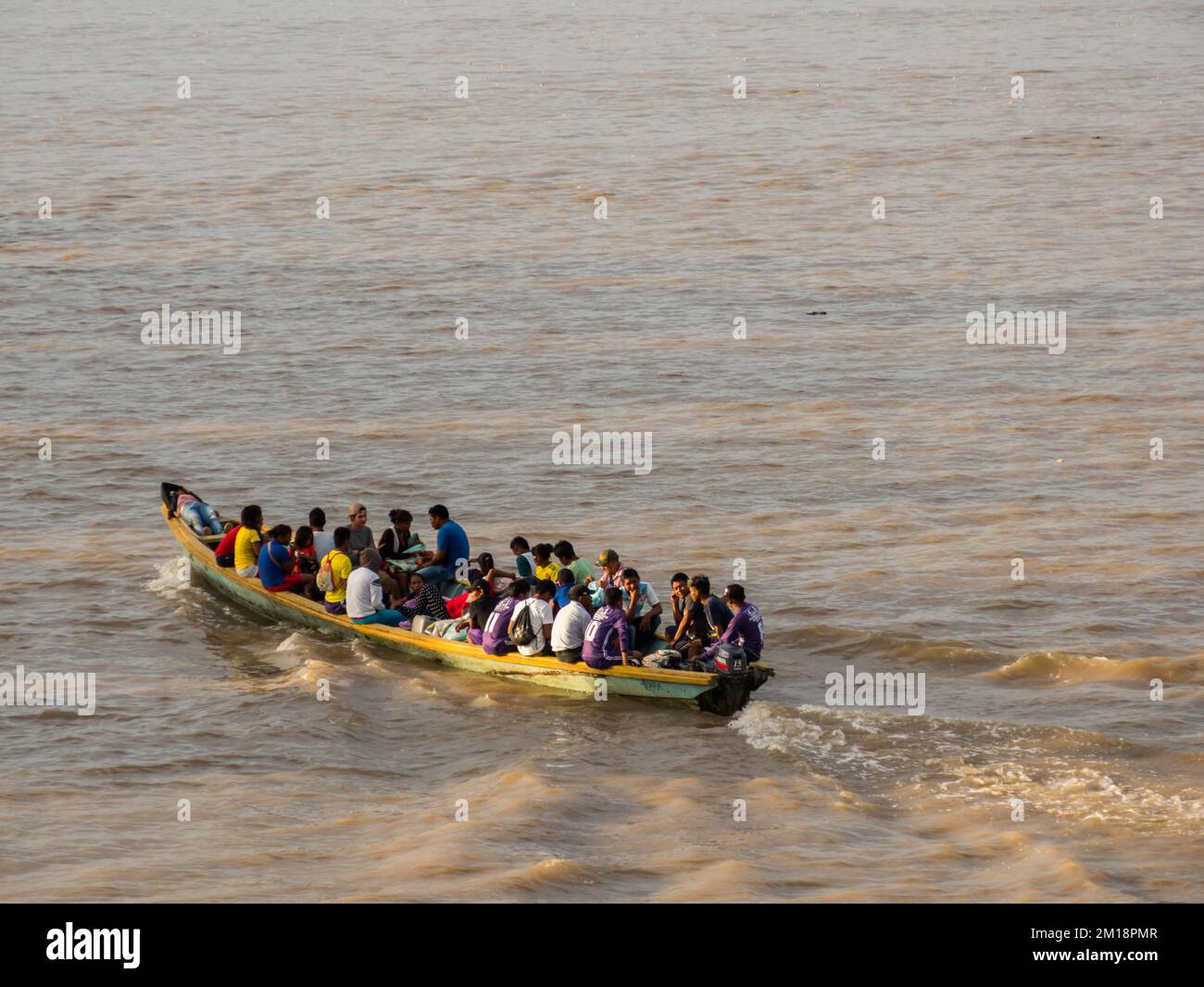 Santa Rosa, Peru, view for Leticia - Sep, 2019: Plenty of local people ...