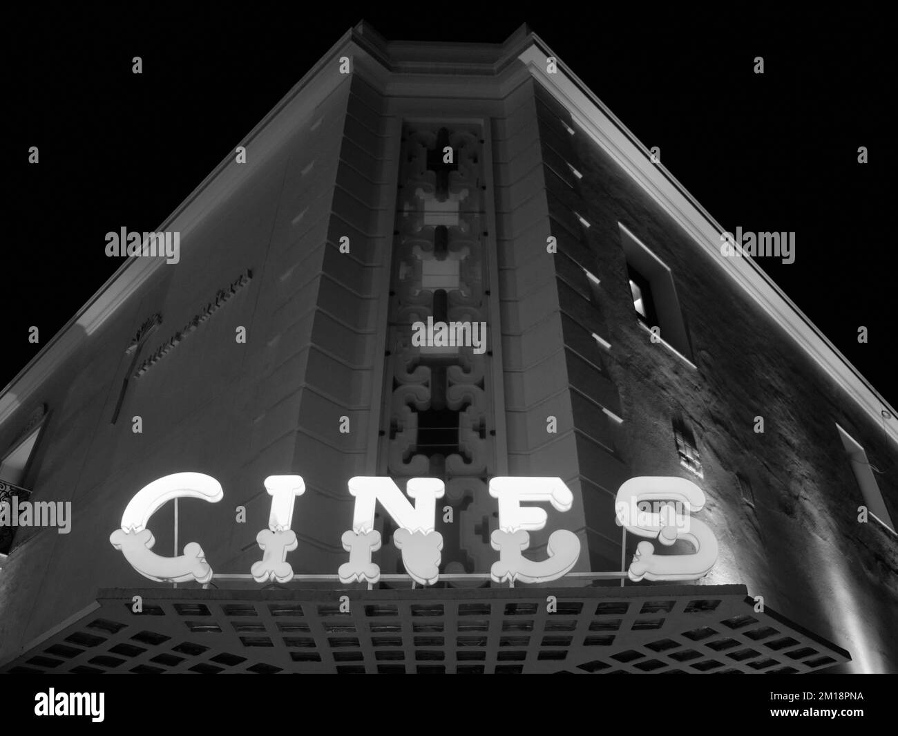 Vintage cinema sign Black and White Stock Photos & Images - Alamy