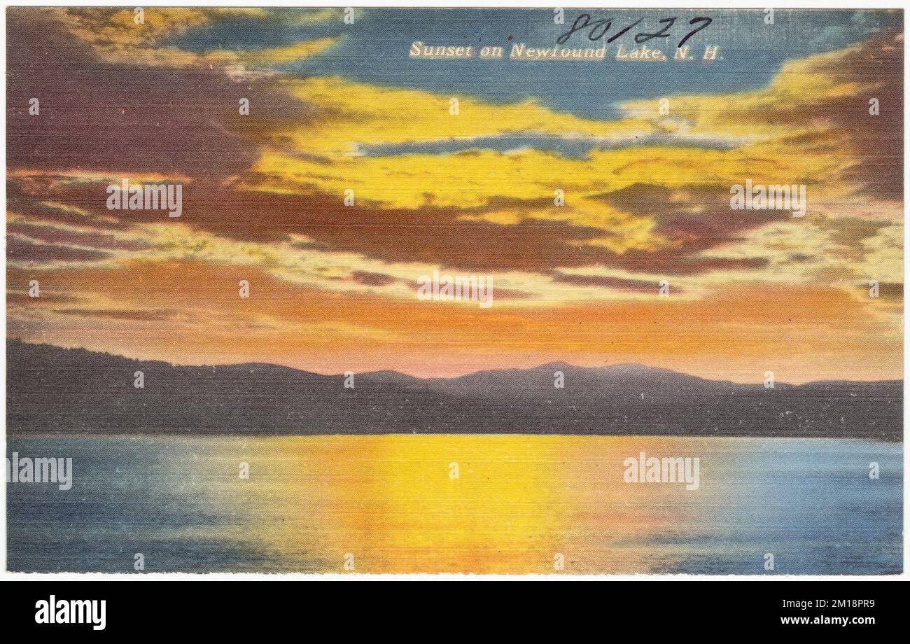 Sunset on Newfound Lake, N.H. , Lakes & ponds, Tichnor Brothers ...