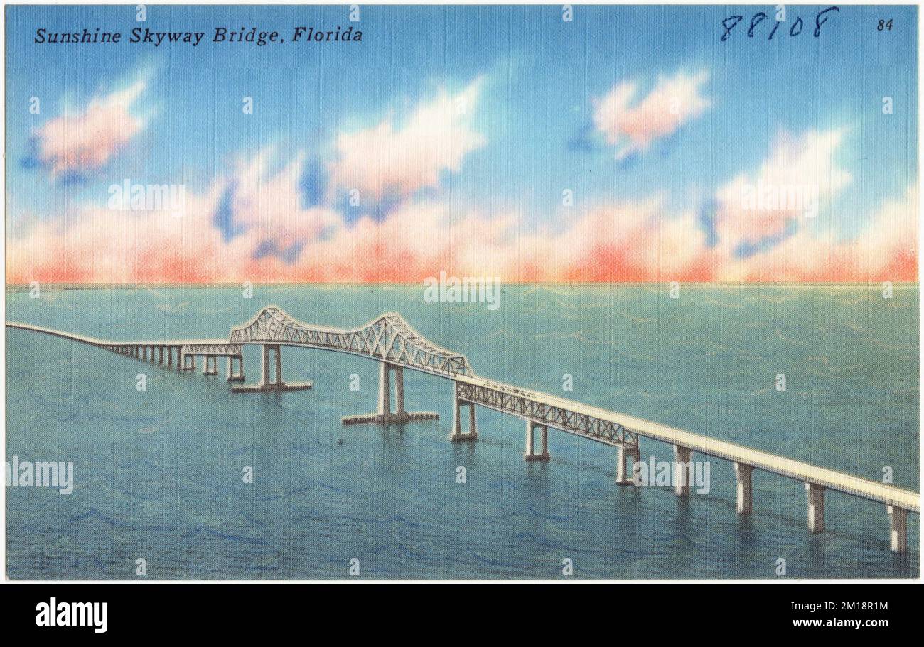 Sunshine Skyway Bridge, Florida , Bridges, Tichnor Brothers Collection ...