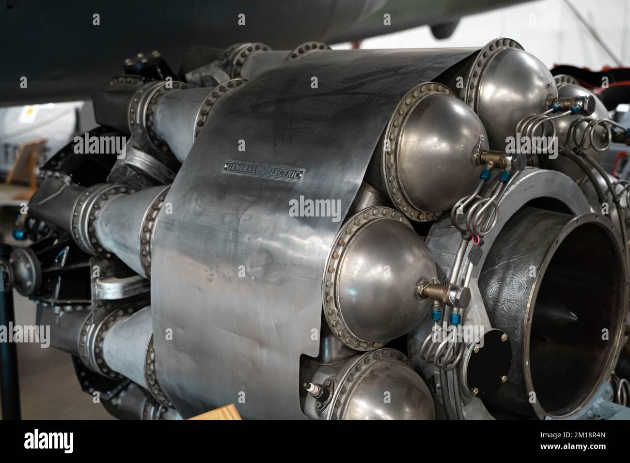 The big general electric J31 (I-16) turbojet engine of the Bell P-59 ...