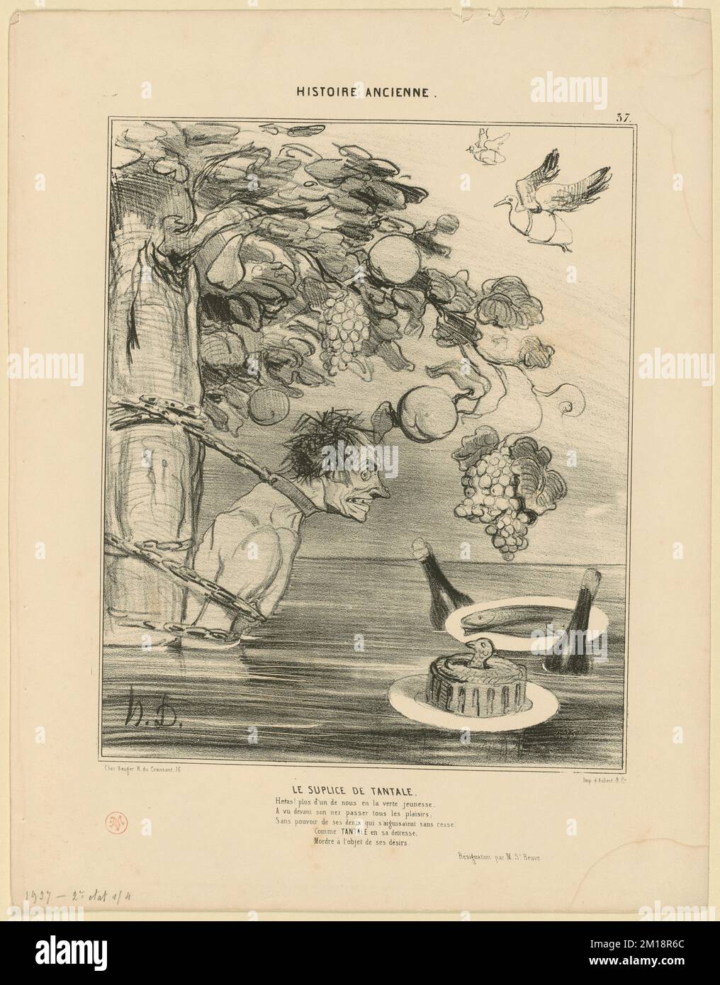 Le supplice de Tantale. Honoré Daumier (1808-1879). Lithographs Stock ...
