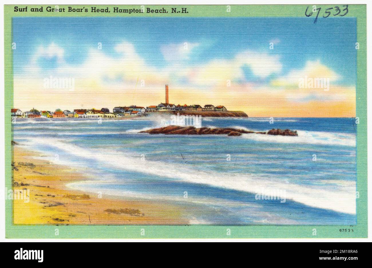 Surf and Great Boar's Head, Hampton Beach, N.H. , Seas, Tichnor ...