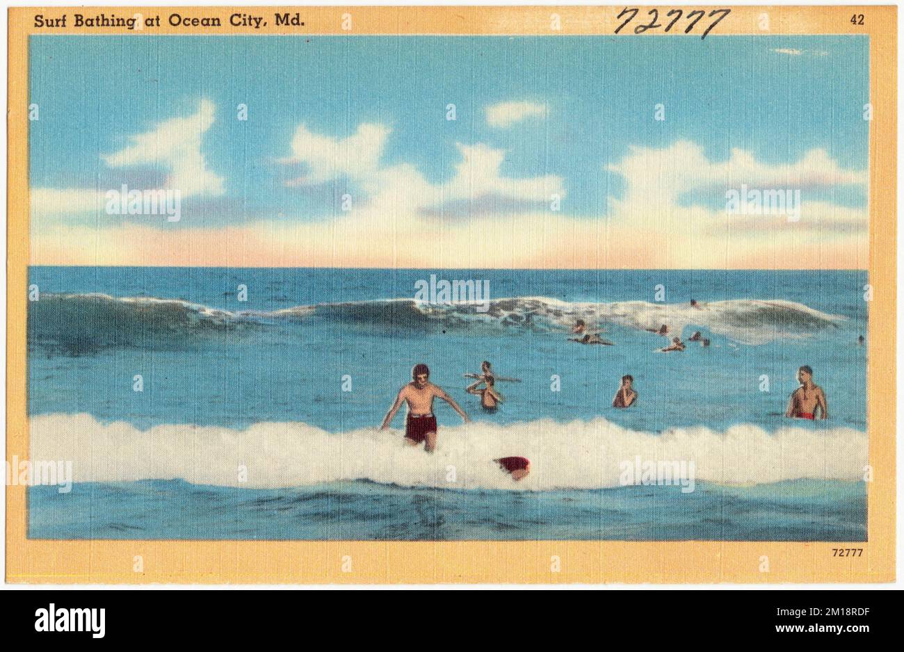 Surf bathing at Ocean City, Md. , Beaches, Tichnor Brothers Collection ...