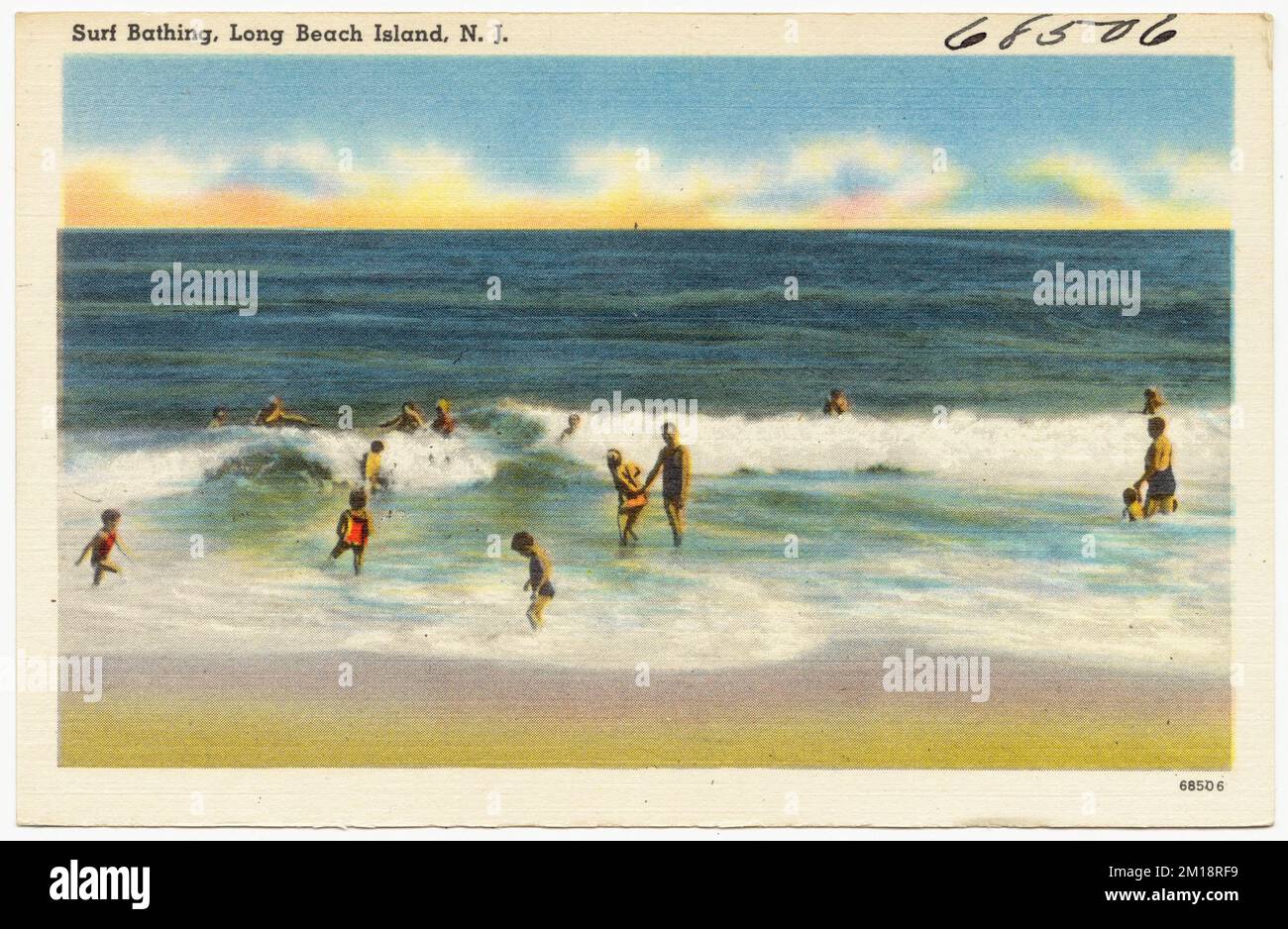 Surf bathing, Long Beach Island, N. J. , Beaches, Tichnor Brothers ...