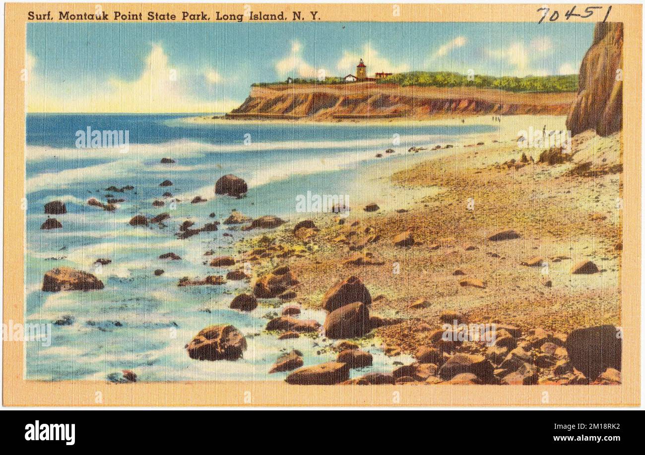 Surf, Montauk Point State Park, Long Island, N. Y. , Beaches, Tichnor ...