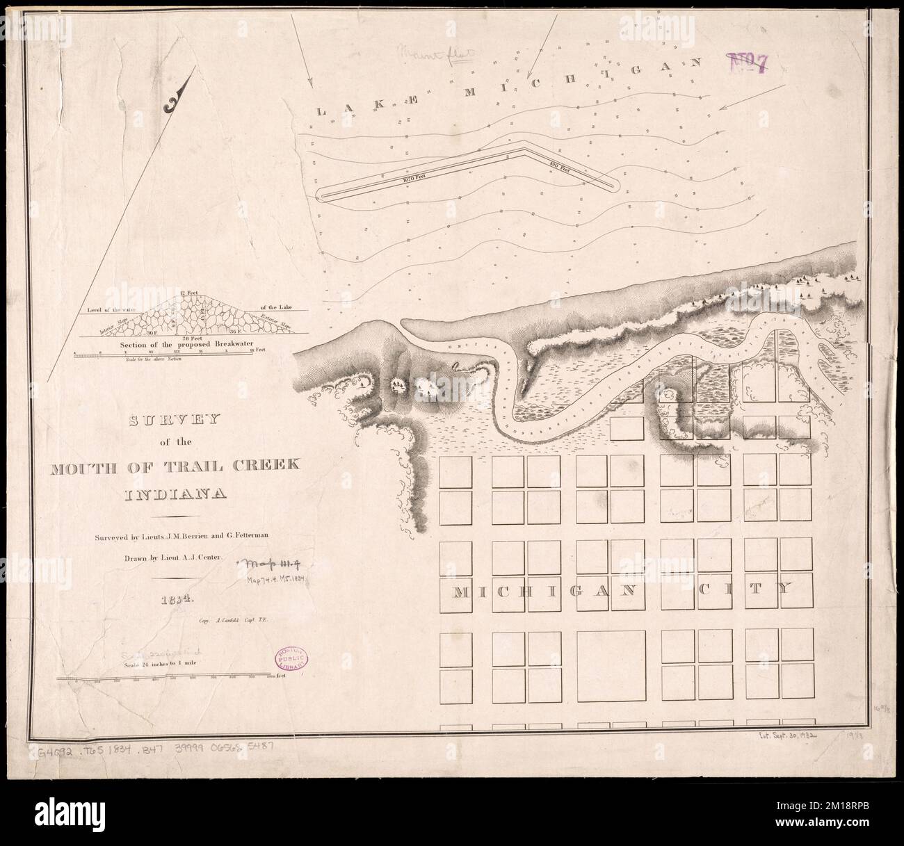 Survey of the mouth of Trail Creek, Indiana , Michigan City Ind., Maps ...