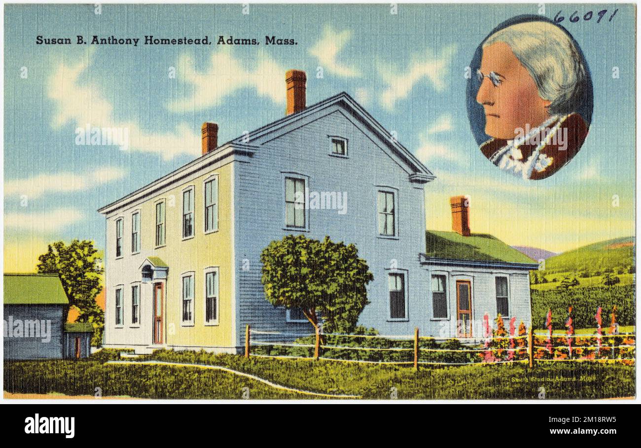 Susan B. Anthony Homestead, Adams, Mass. , Historic buildings, Tichnor ...