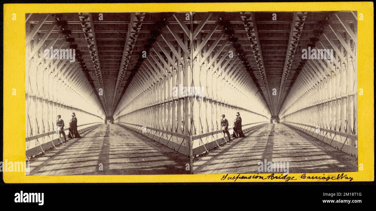 Suspension bridge, carriage way , Suspension bridges, Sightseers Stock ...