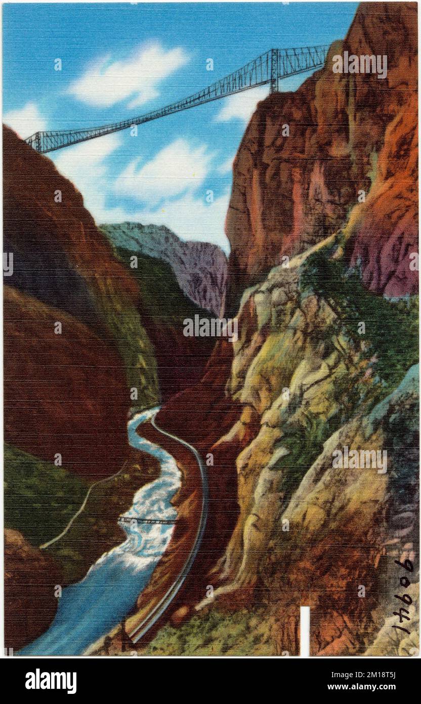 Suspension bridge over the Royal Gorge, Colo. , Bridges, Rivers ...
