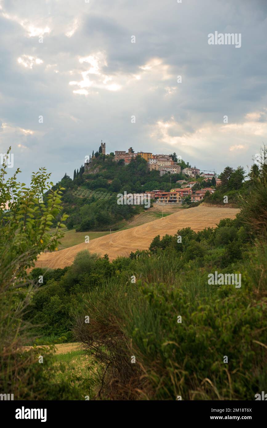 View of Peglio village in Marche region in Italy Stock Photo - Alamy