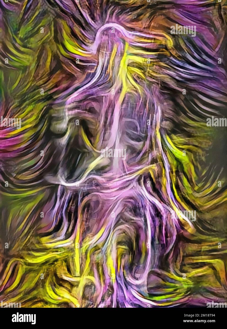 Abstract spirit. Oil painting. 3D rendering Stock Photo - Alamy