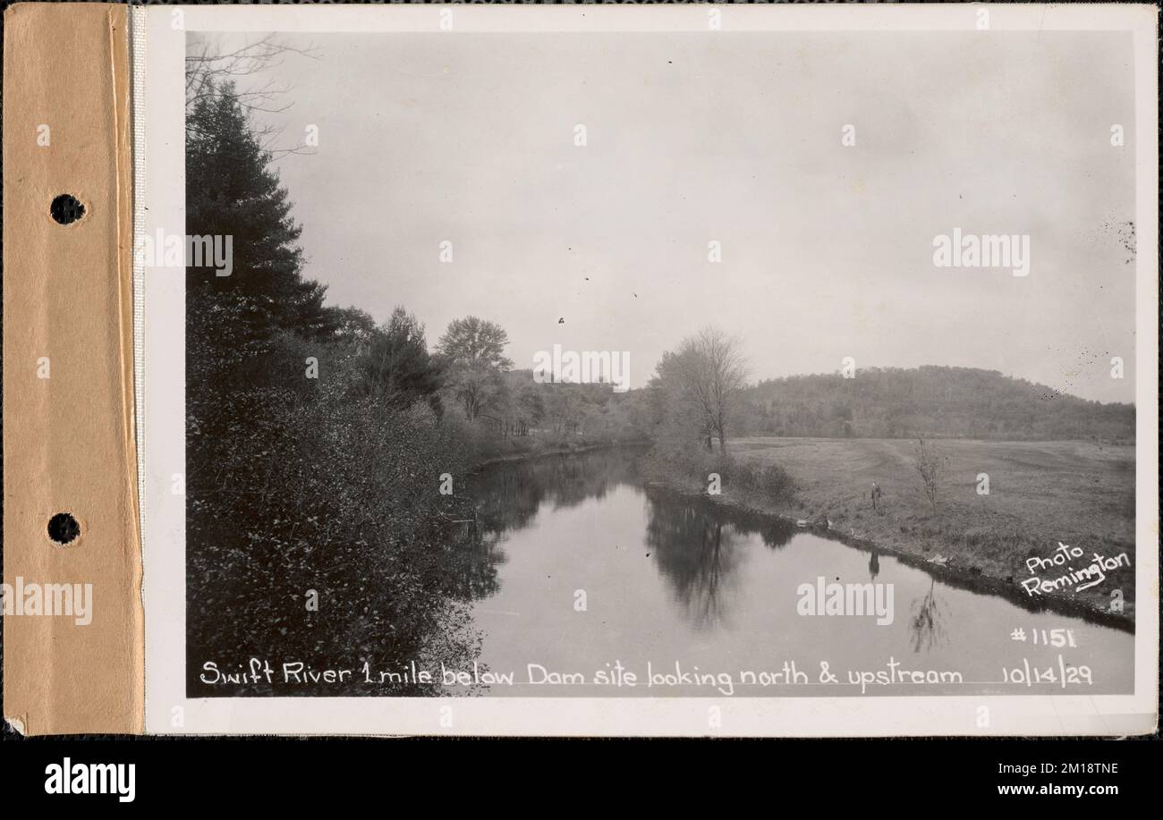Swift River, 1 mile below dam site, looking north and upstream, Swift ...