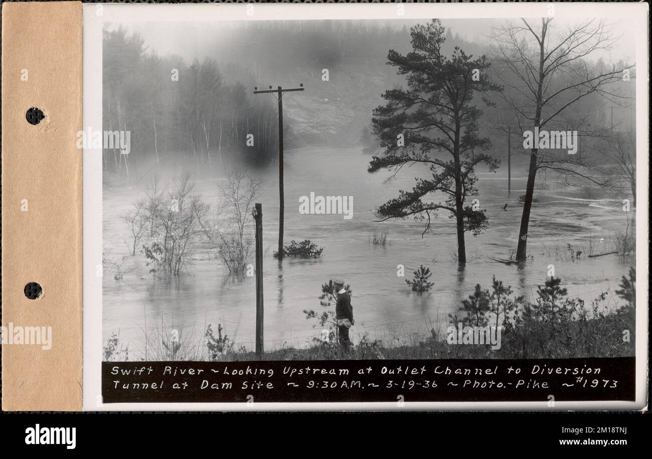 Swift River - looking upstream at outlet channel to diversion tunnel at ...