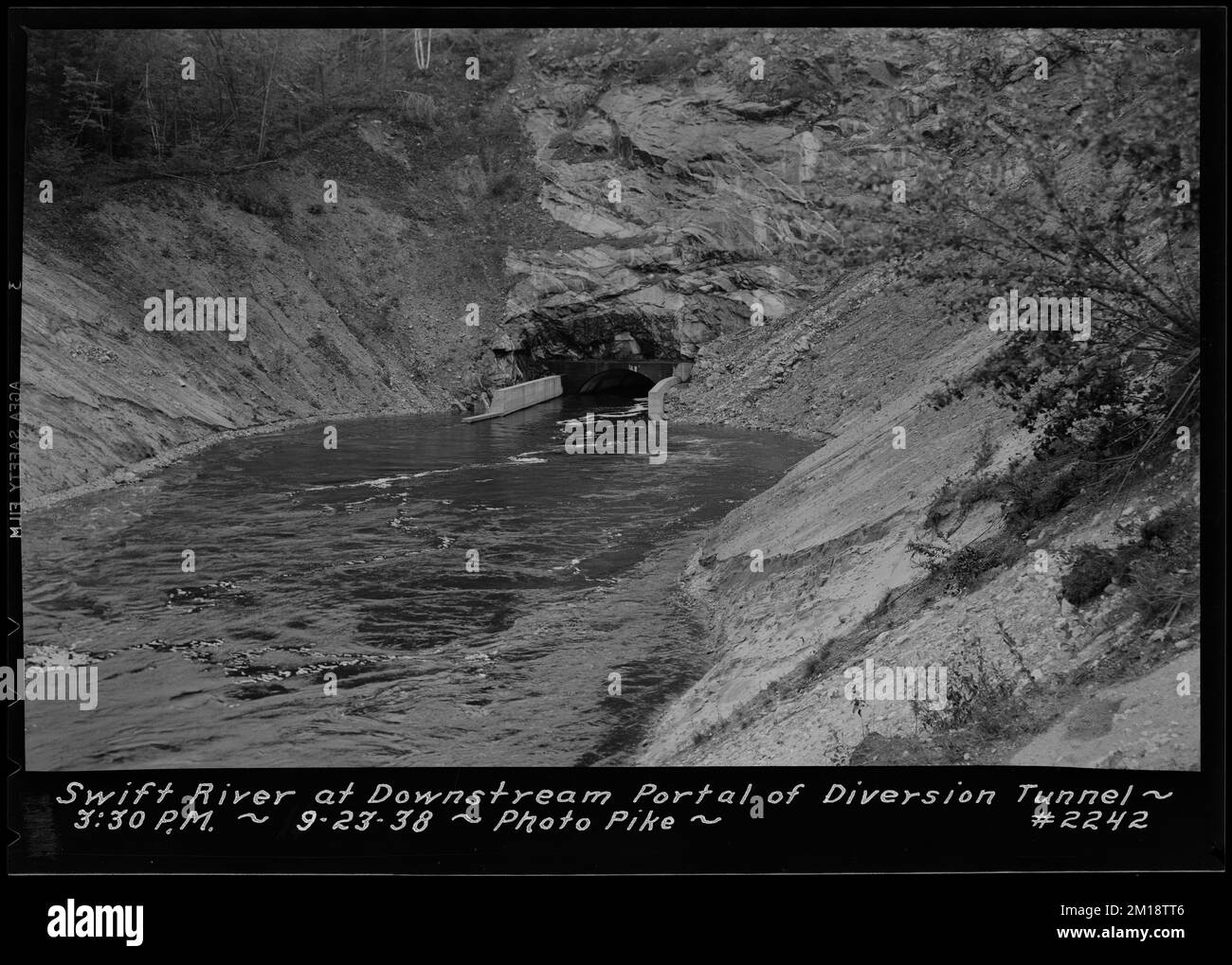 Swift River, flood photo, downstream portal of diversion tunnel, Mass ...