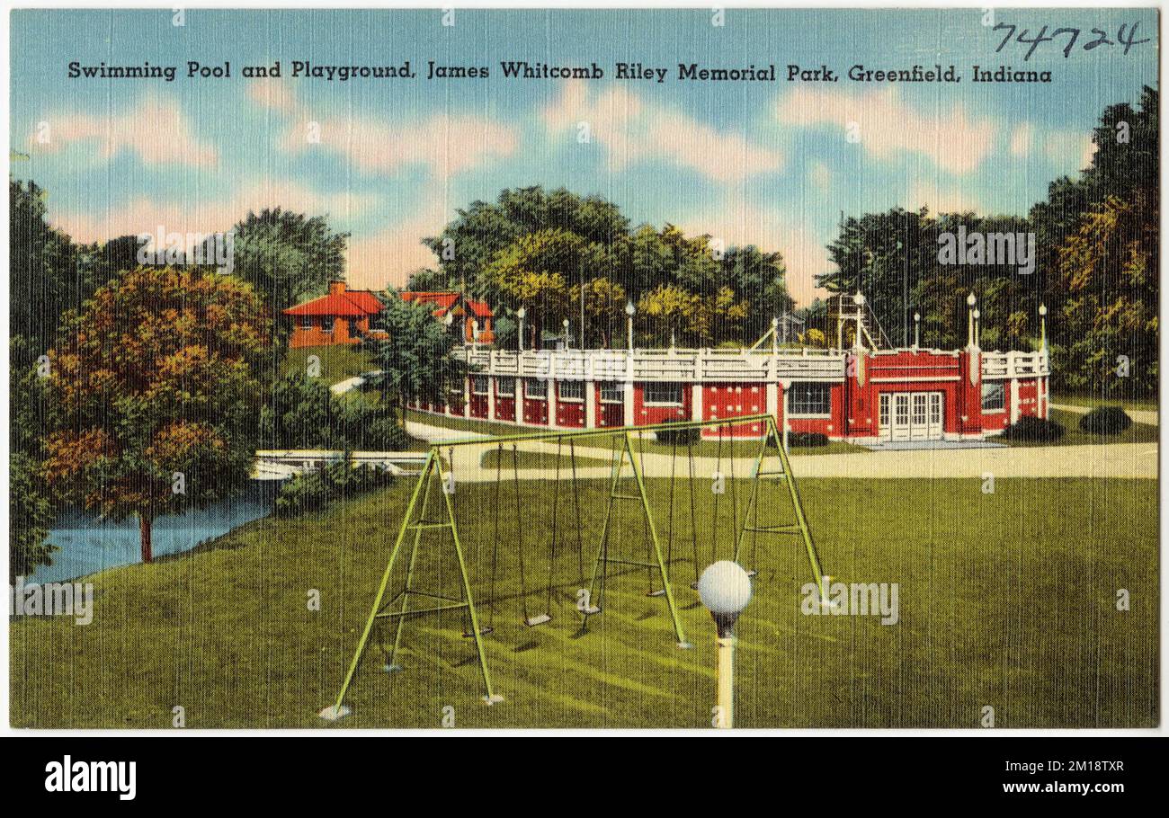 Swimming pool and playground, James Whitcomb Riley Memorial Park ...
