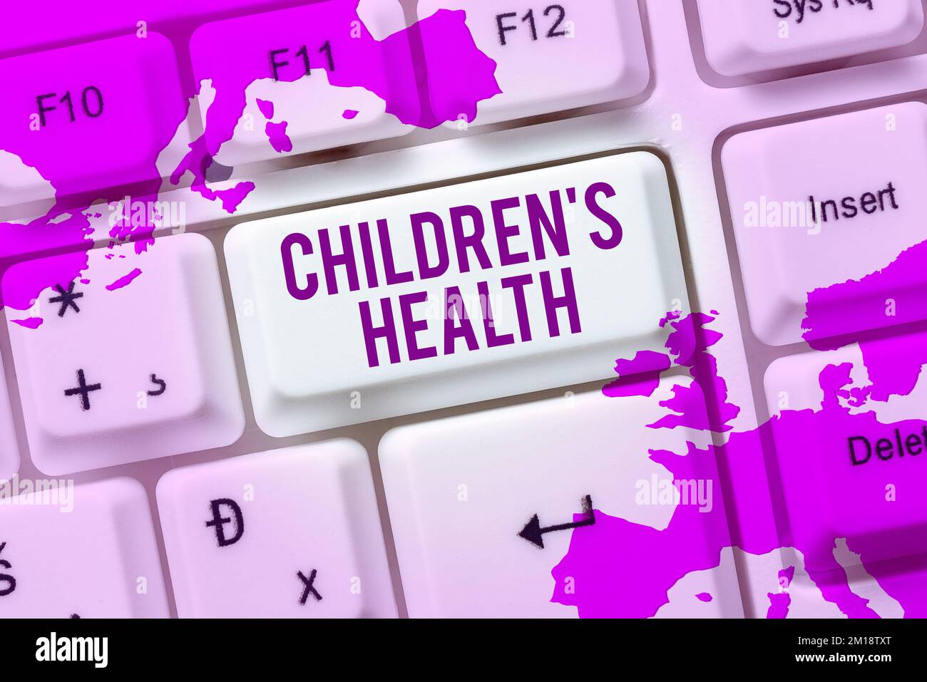 Text caption presenting Children's Health. Conceptual photo kid ...