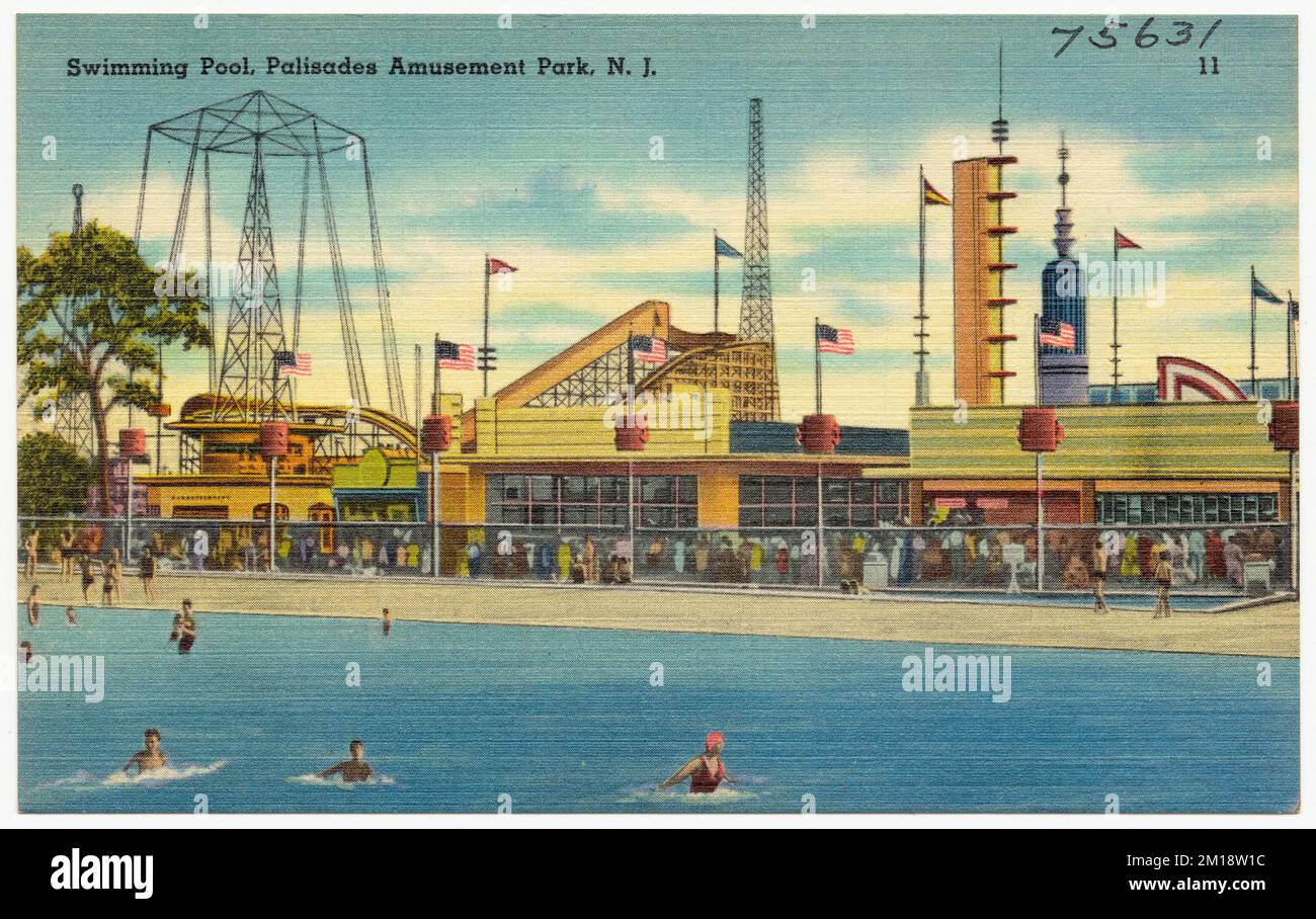Swimming pool, Palisades Amusement Park, N. J. , Amusement parks ...