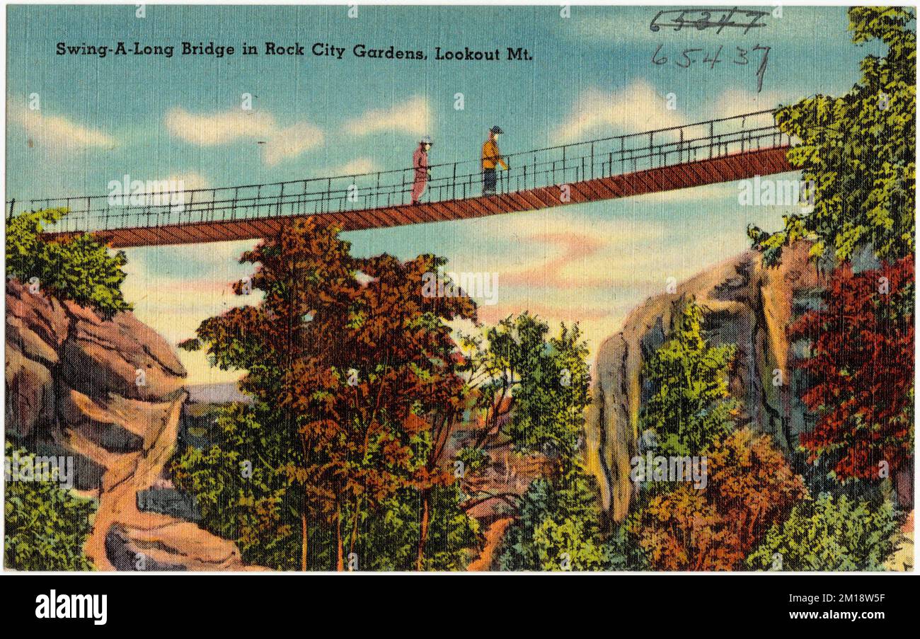 Swing-A-Long Bridge in Rock City Gardens, Lookout Mt. , Bridges ...