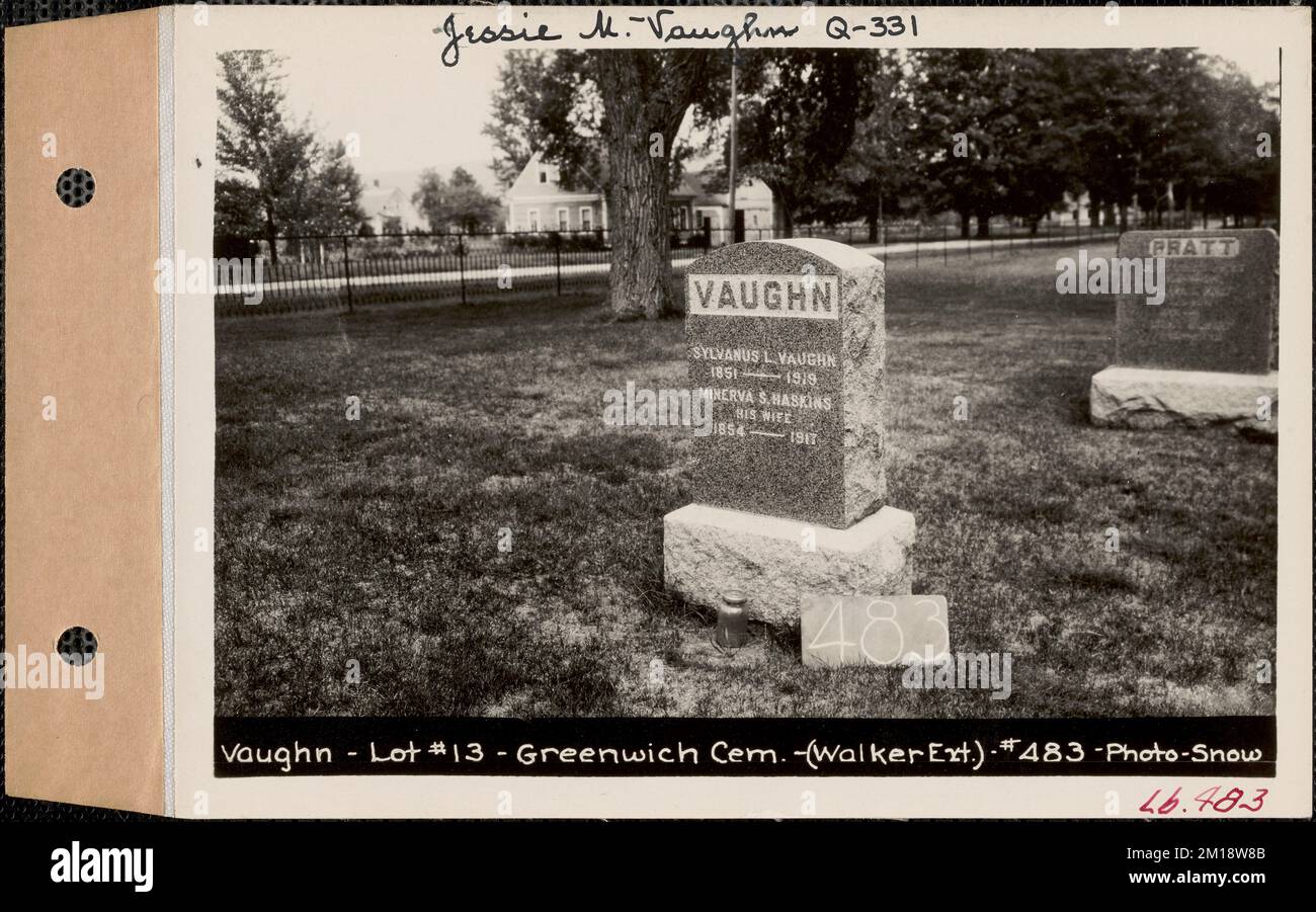 Sylvanus L. Vaughn, Greenwich Cemetery, Walker Extension, lot 13 ...