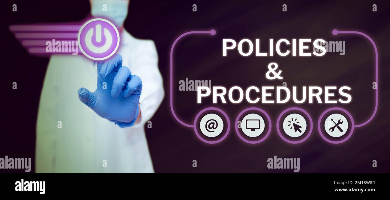Hand writing sign Policies Procedures. Business idea list of rules ... Hand writing sign Policies Procedures. Business idea list of rules ...