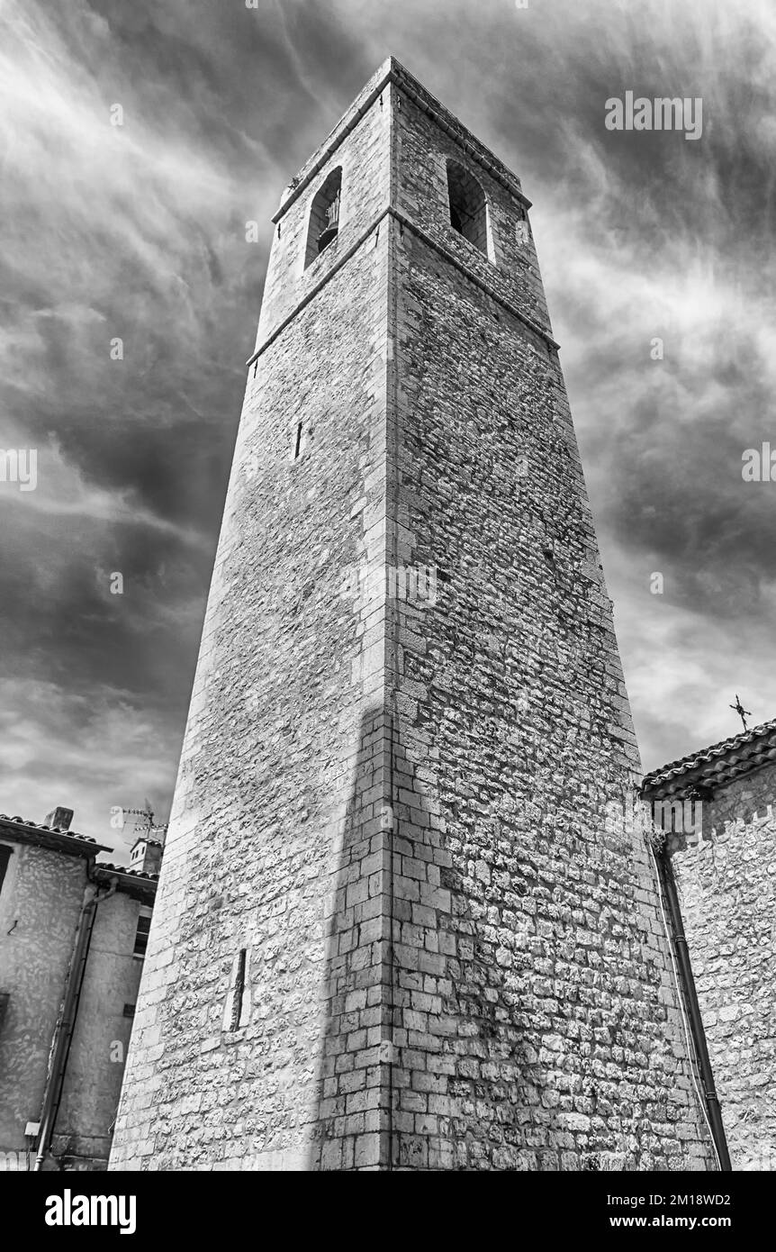Picturesque medieval tower in Saint-Paul-de-Vence, Cote d'Azur, France ...