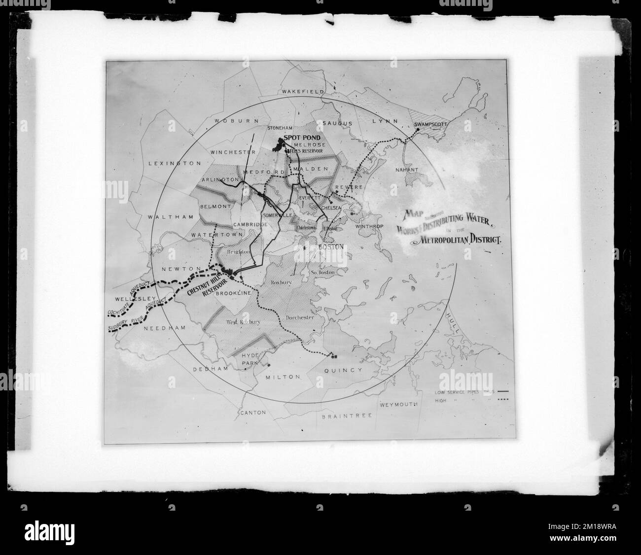 Tables, map showing works for distributing water in the Metropolitan ...