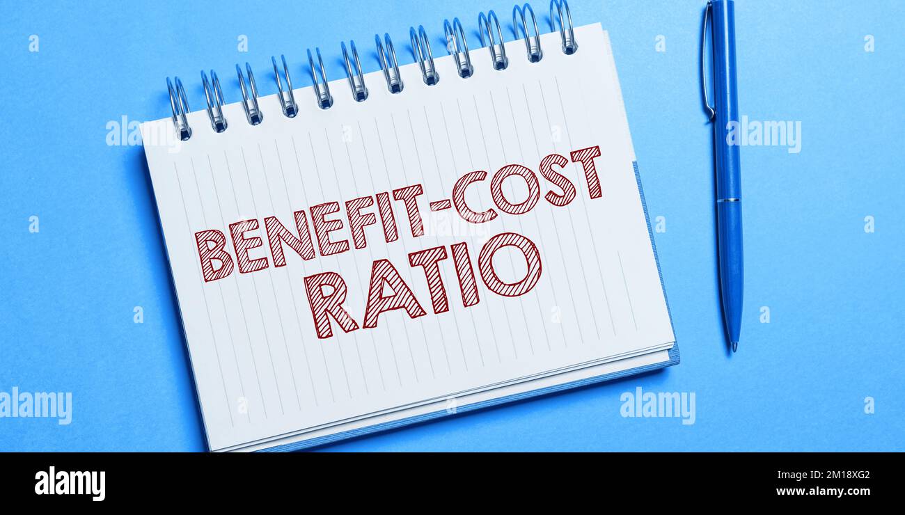 Hand writing sign Benefit Cost Ratio. Business overview Relationship ...