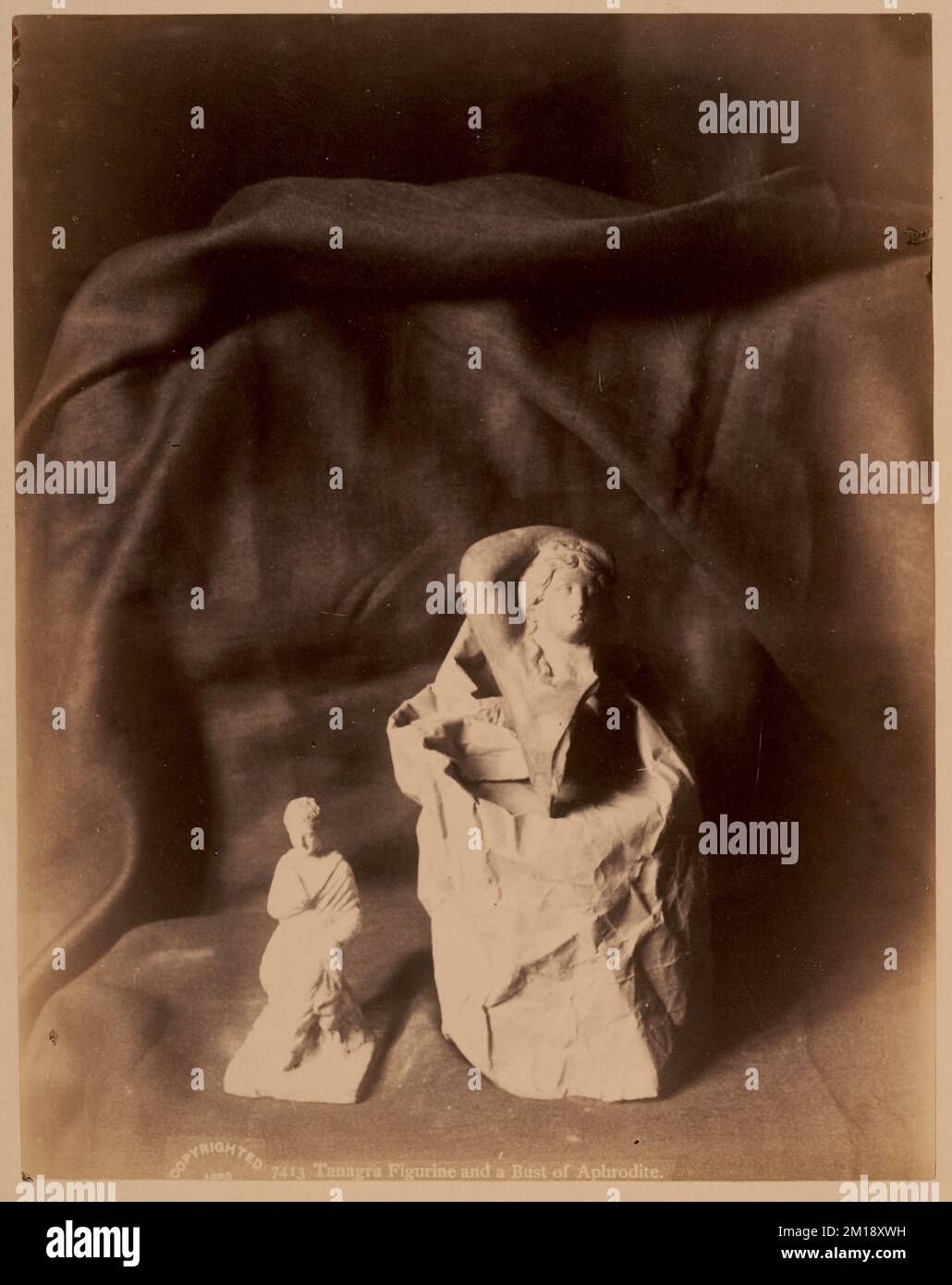 Tanagra figurine and a bust of Aphrodite , Antiquities, Sculpture ...