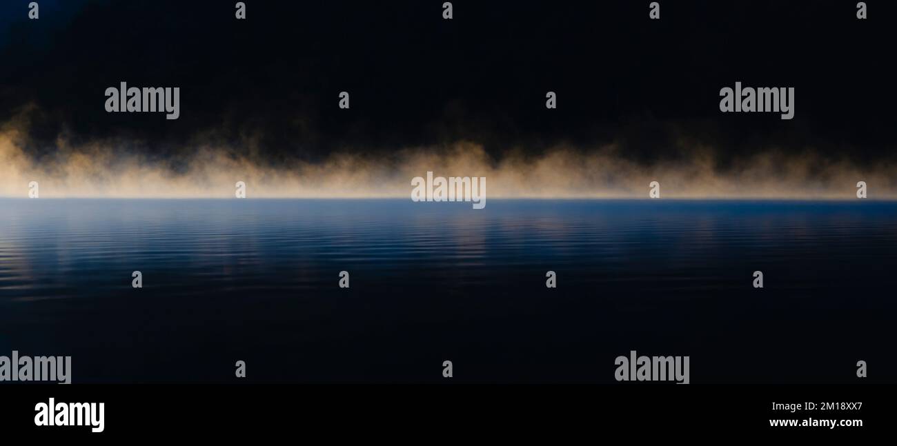 Foggy lake with sunlight. Nature abstract backgrounds wallpaper of the ...