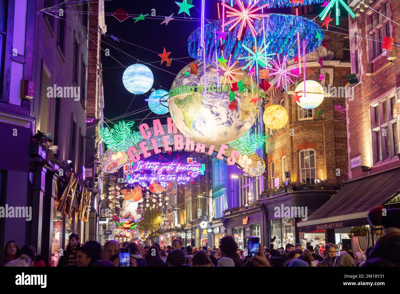 LONDON, UK - 10TH DECEMBER 2022: A view along Carnaby Street in London ...