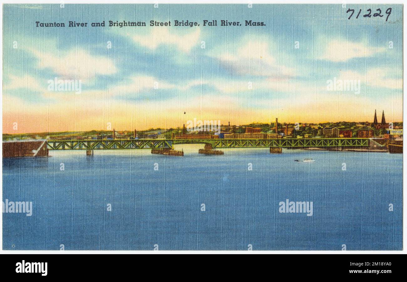 Taunton River and Brightman Street Bridge, Fall River, Mass. , Bridges ...