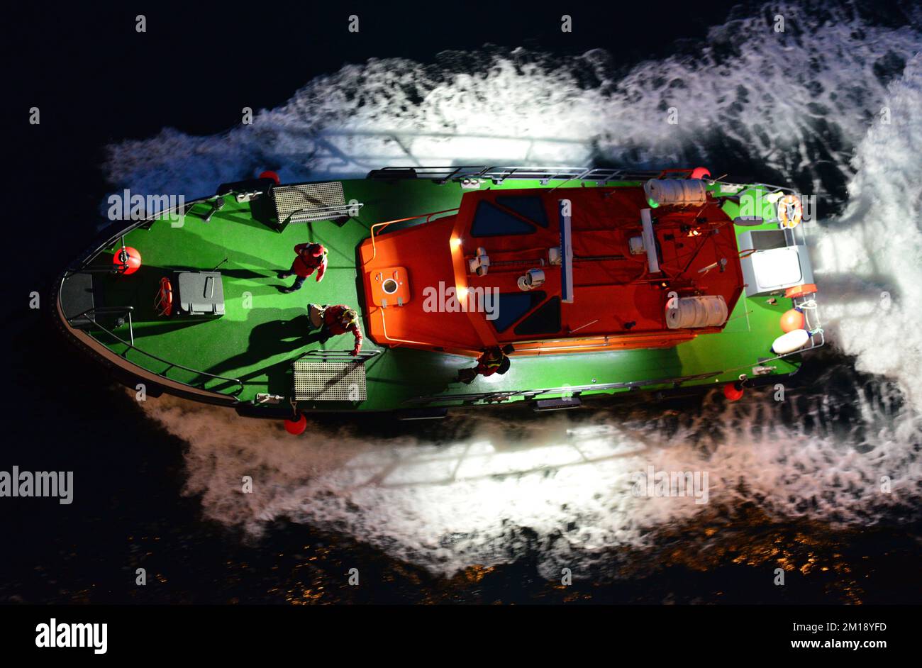 A pilot cutter delivers the pilot to the cruise ship Marella Explorer ...