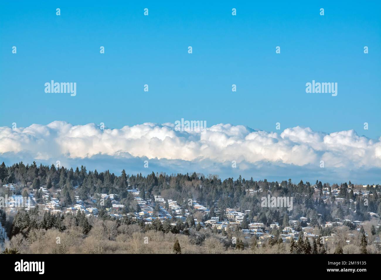 Residential houses in suburban area on cloudy sky background Stock ...