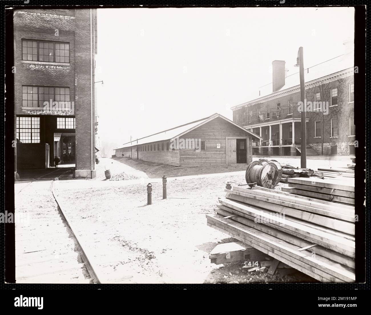 Temporary barracks at rear of main barracks , Barracks, Watertown ...