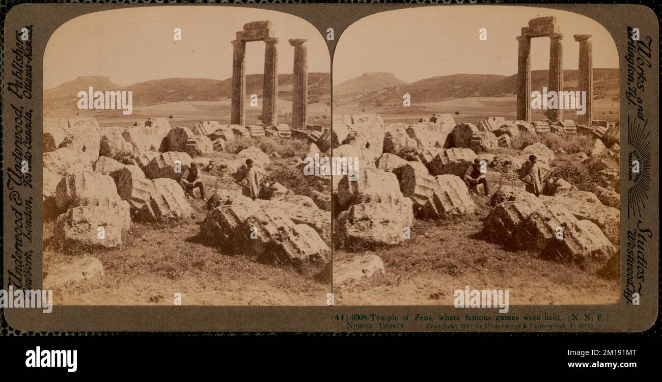 Temple of Zeus, where famous games were held, (N.N.E.) Nemea, Greece ...
