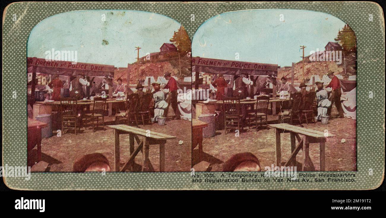 A temporary relief camp, police headquarters and registration bureau on ...