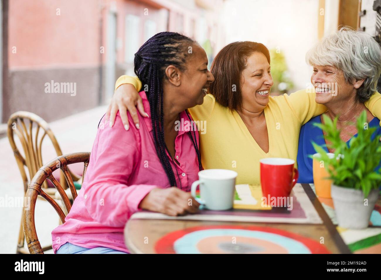 Women friends enjoy outdoor conversation hi-res stock photography and ...
