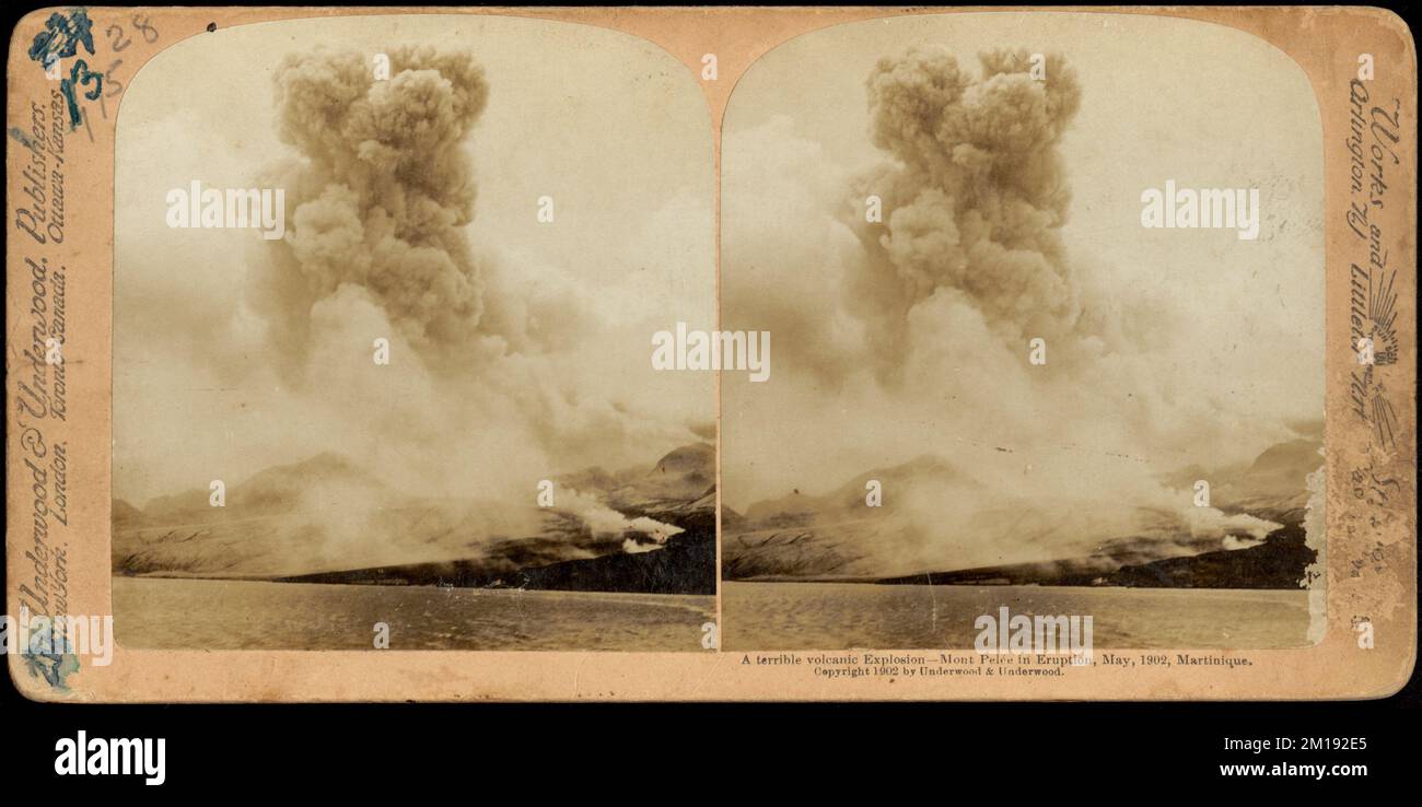 A terrible volcanic explosion -- Mont Pelée in eruption, May 1902 ...