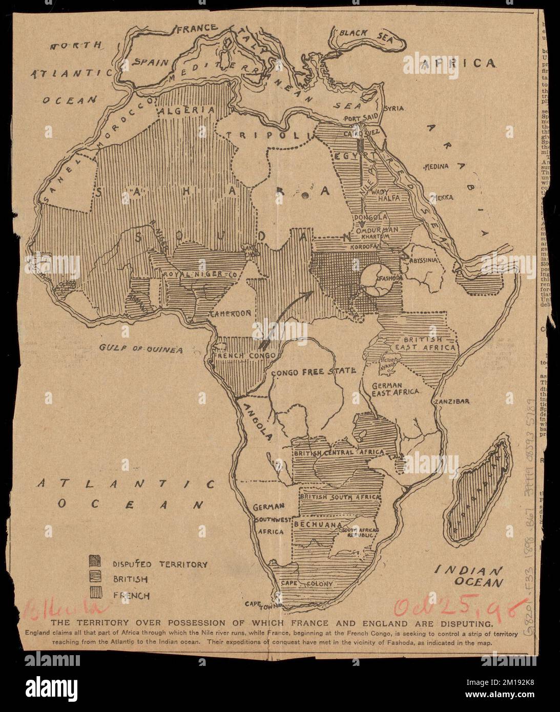 The territory over possession of which France and England are disputing ...