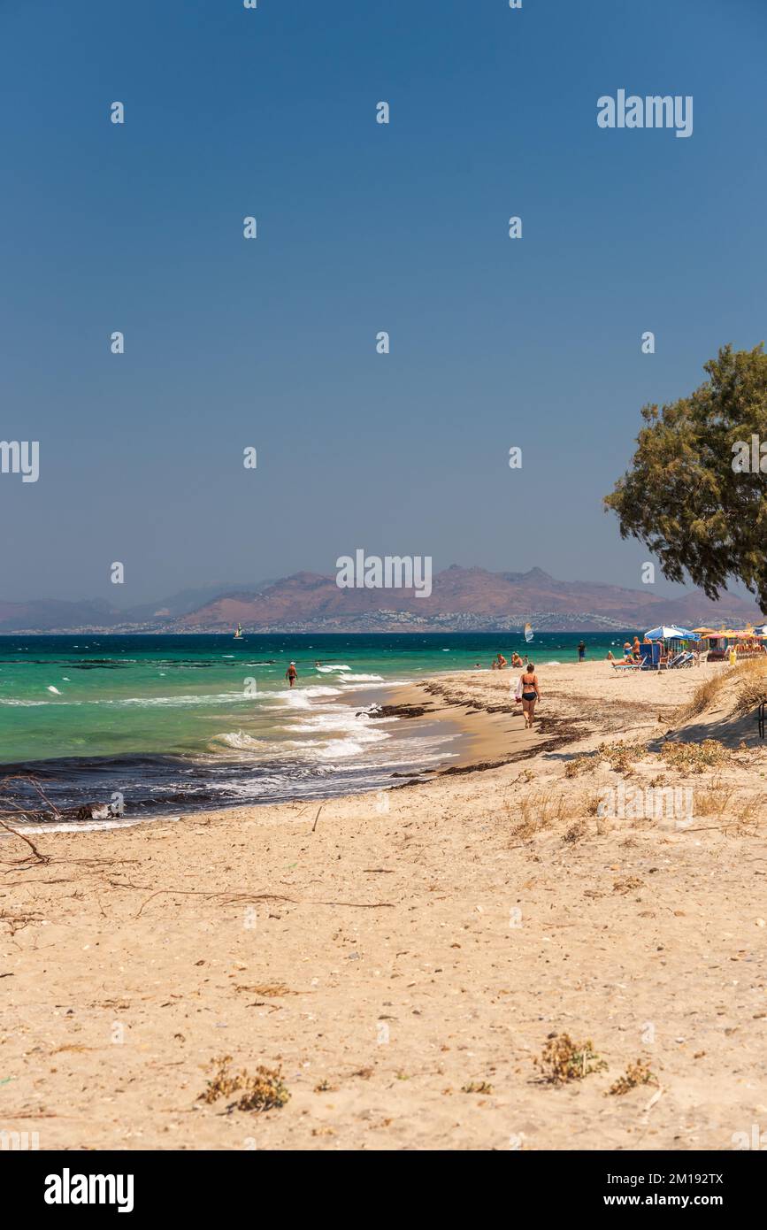 View of beach at Marmari village on Kos island In Greece Stock Photo ...