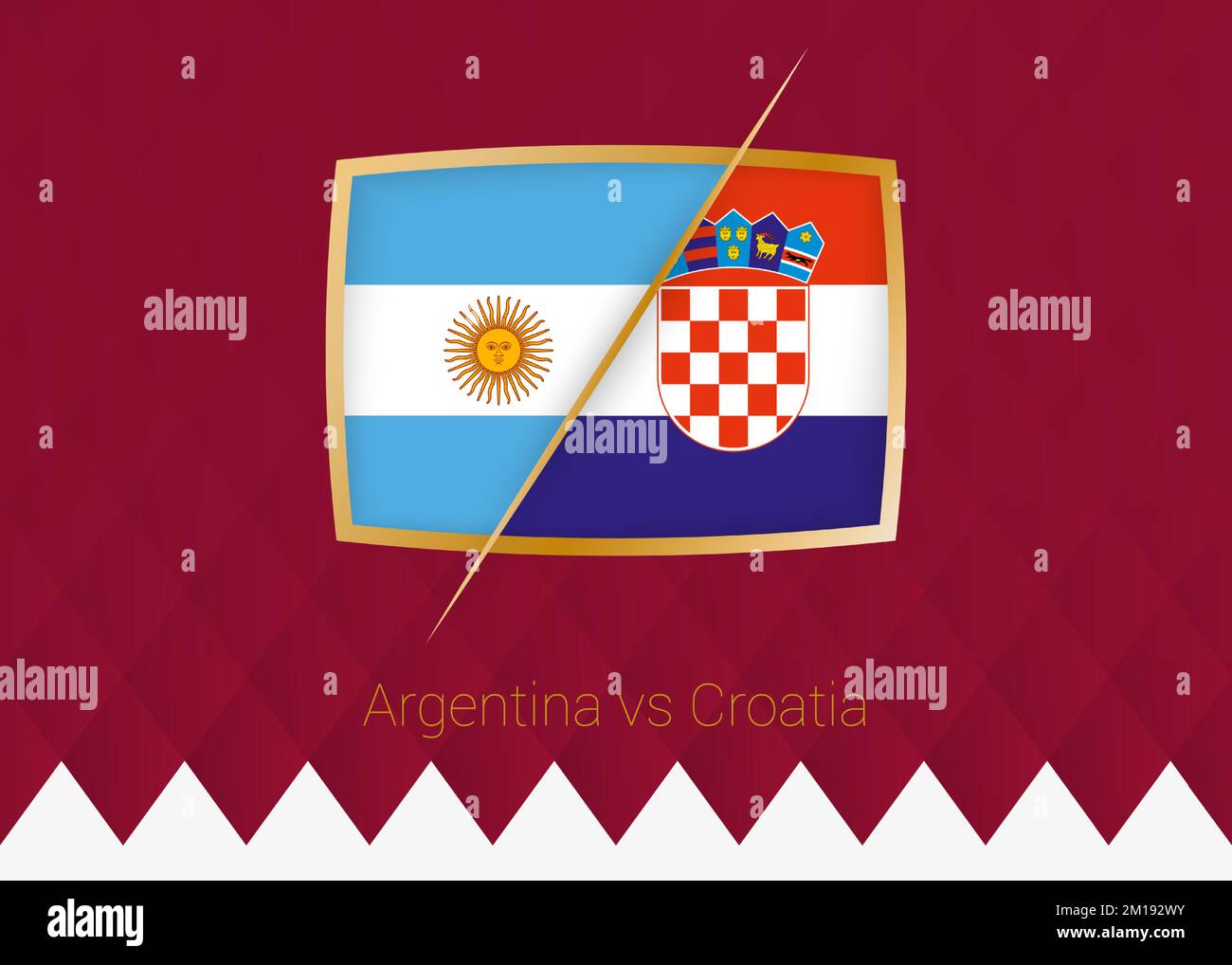 Argentina vs Croatia, Semi finals icon of football competition on ...