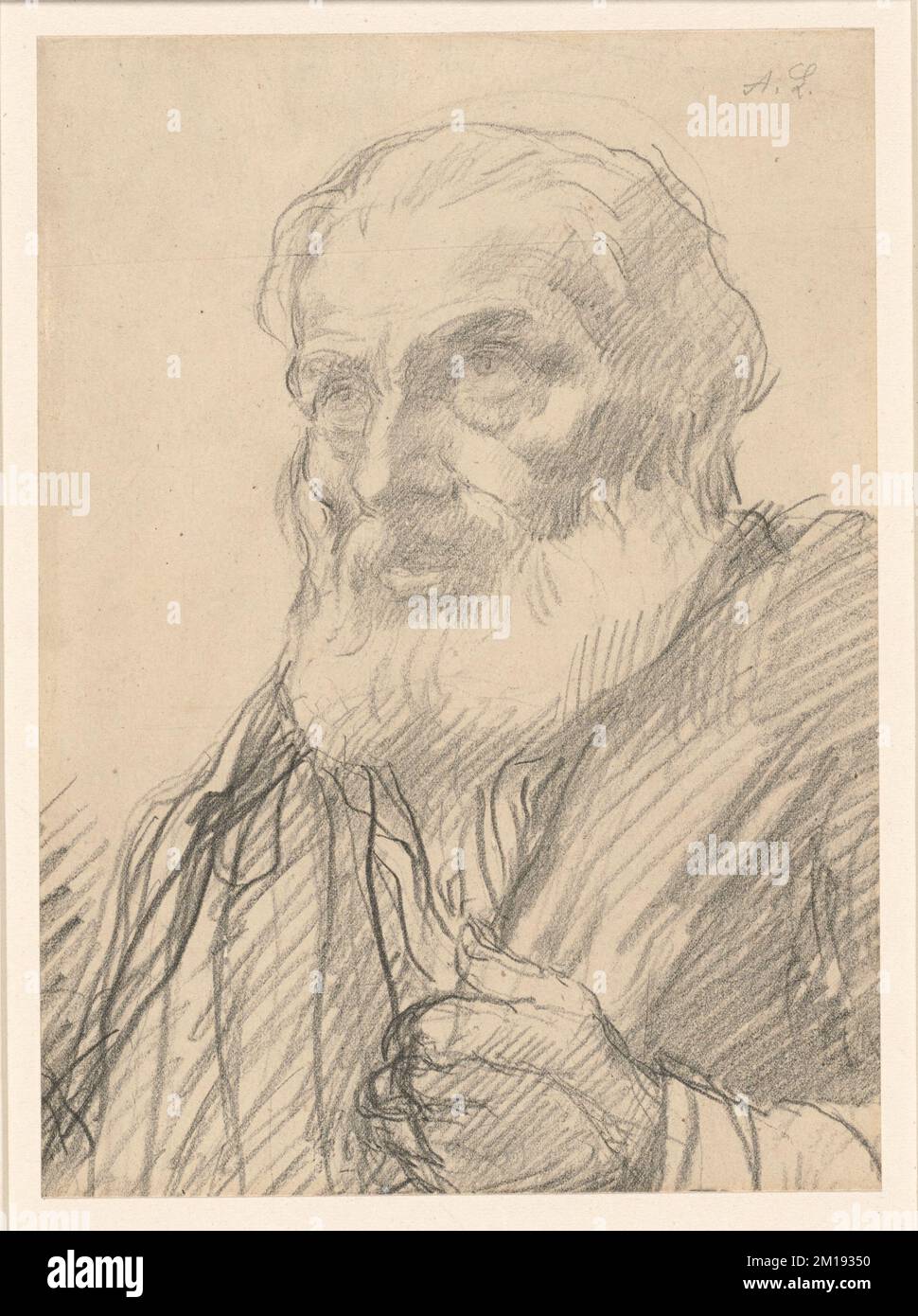 Tête de vieillard , Older people, Alphonse Legros (1837-1911 Stock ...