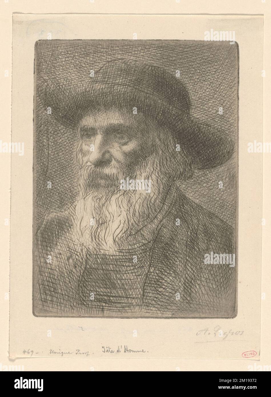 Tête d'homme , Alphonse Legros (1837-1911 Stock Photo - Alamy