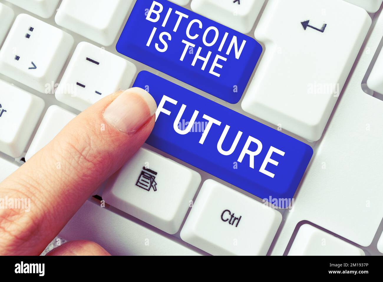 Sign displaying Bitcoin Is The Future. Word for digital marketplace ...