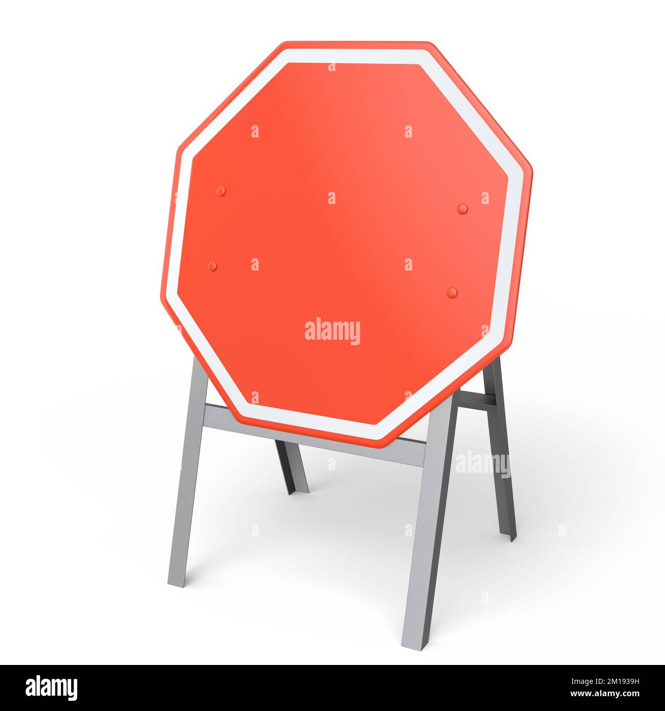 Road signs on stand isolated on white background. 3d render mockup of ...