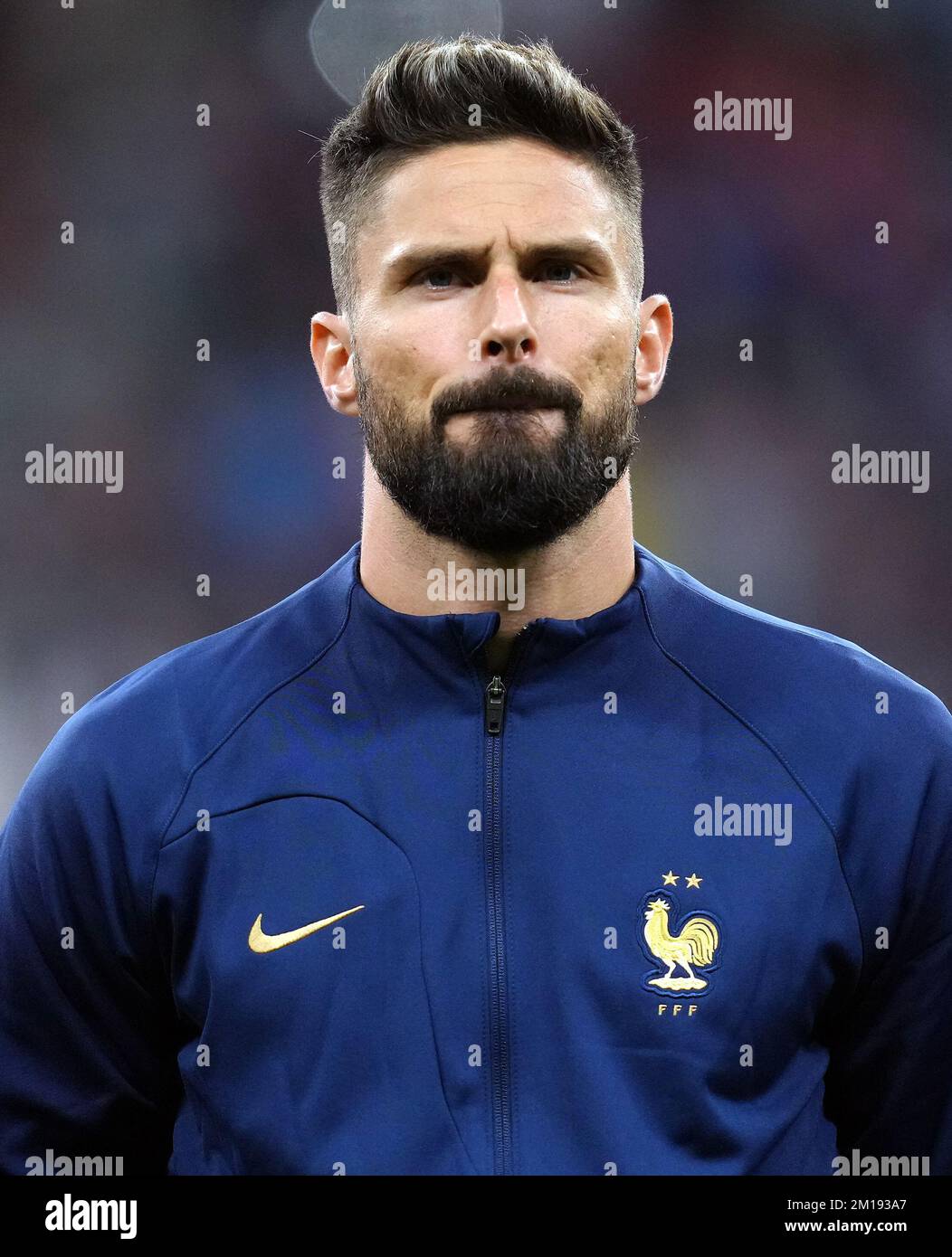 France's Olivier Giroud lines up before the FIFA World Cup Quarter ...