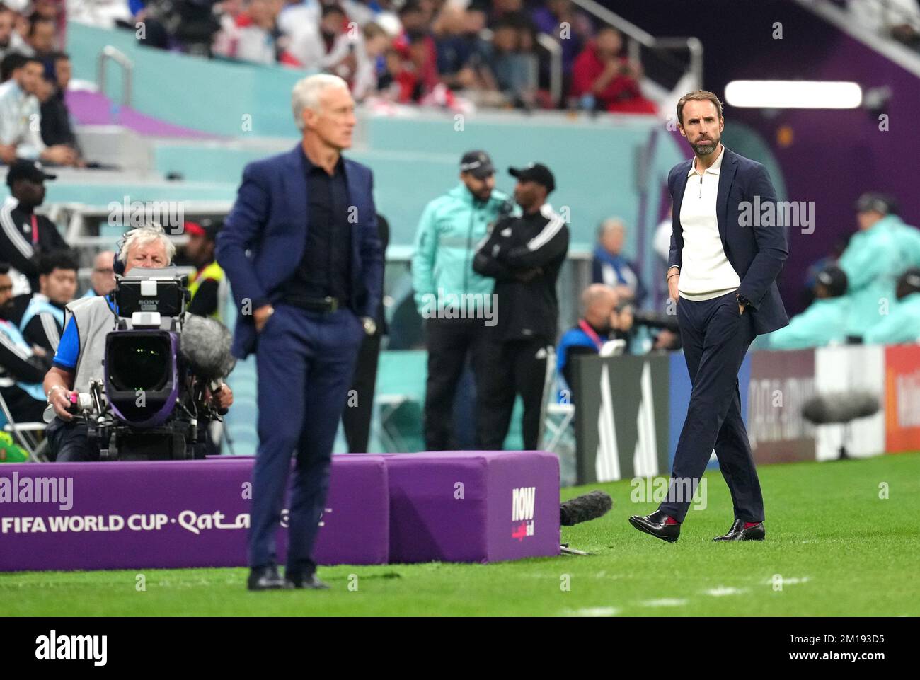 England manager Gareth Southgate (right) and France manager Didier ...